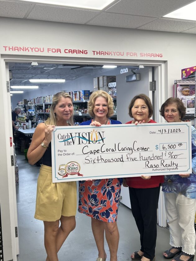 “Team Catch the Vision” presents $6,500 check to the Cape Coral Caring ...